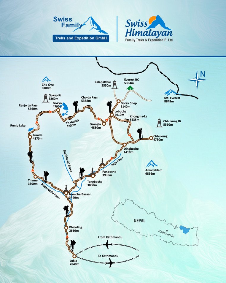 Everest Three Passes Trek Via Renjo-La, Cho-La And Khongma-L